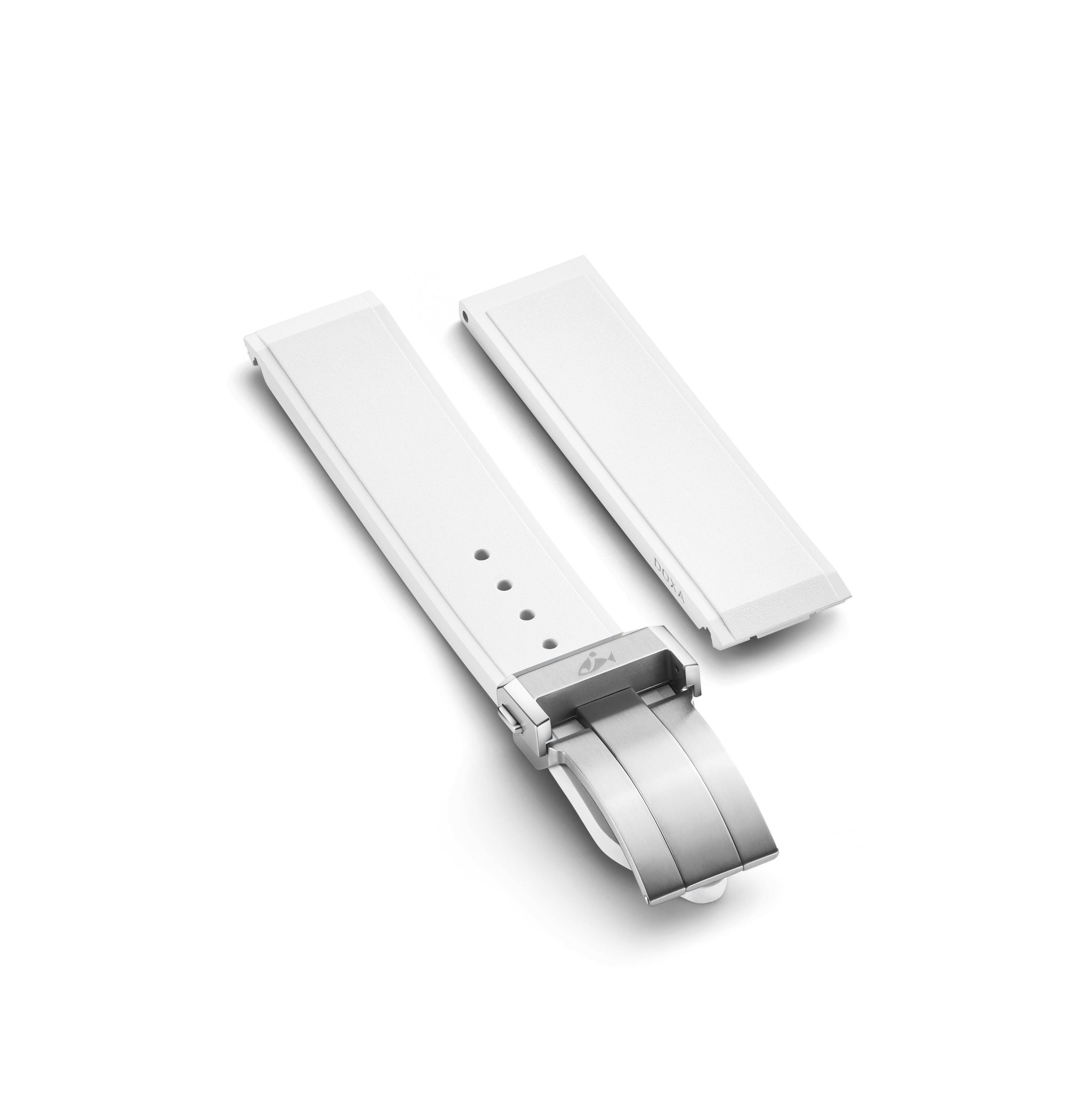 SUB 600T Rubber strap with folding buckle, White