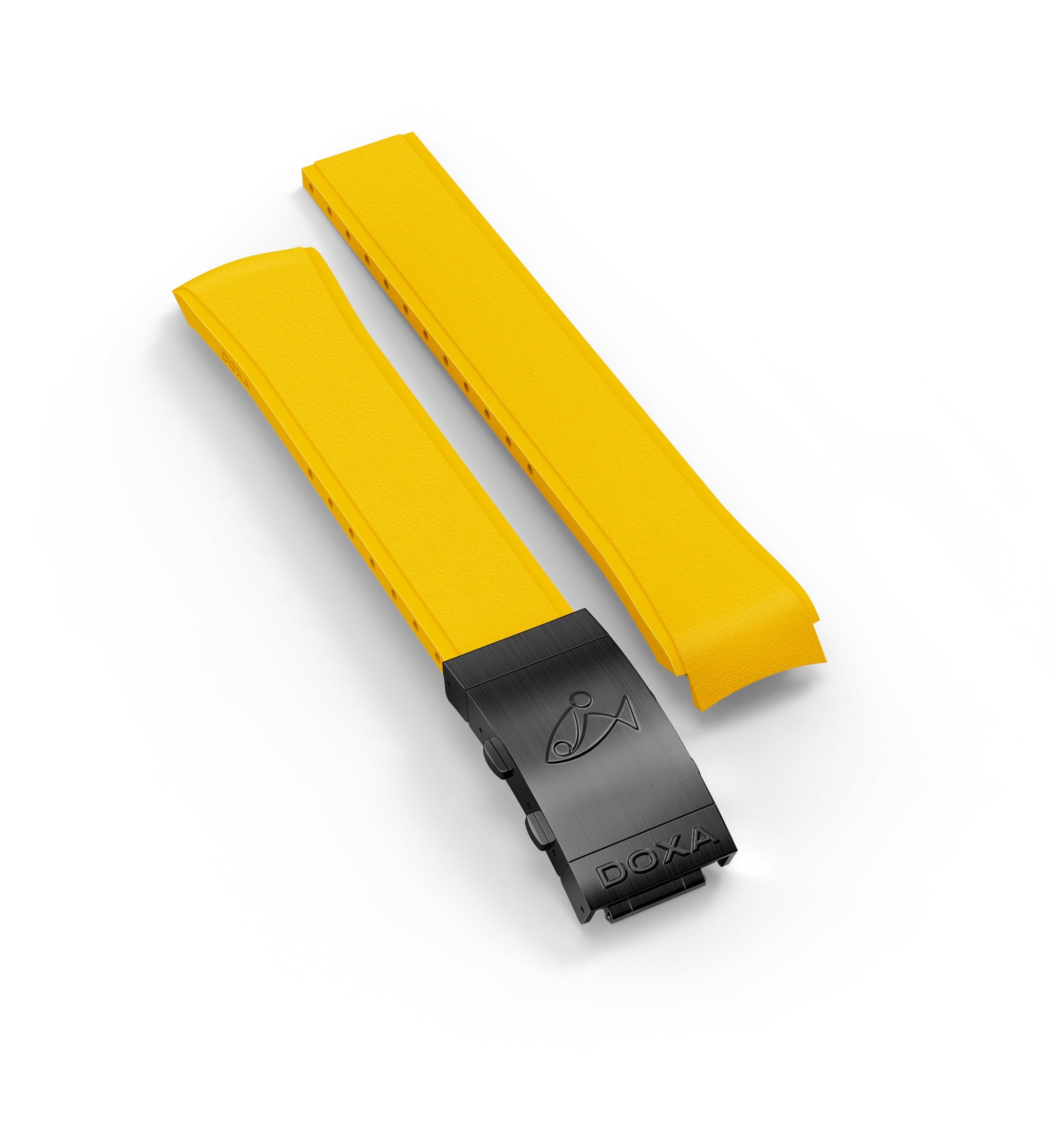 SUB 300 Carbon rubber strap with folding clasp, Yellow